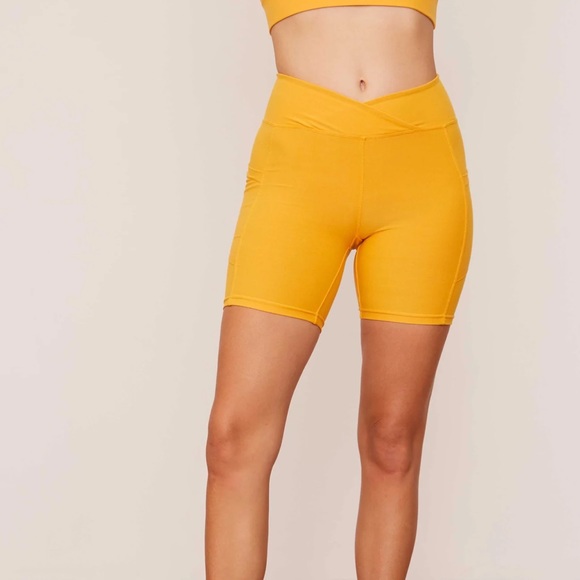 Wolven | Shorts | Wolven Yellow Biker Short | Poshmark